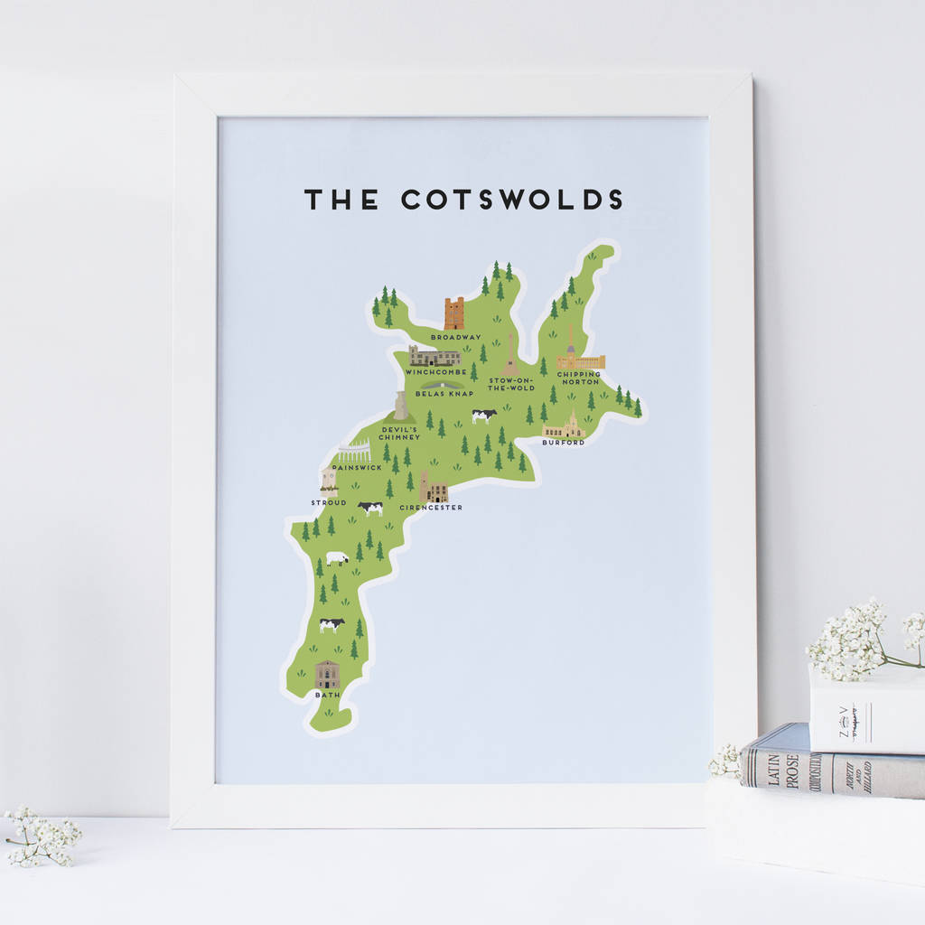 The Cotswolds England Map Cotswolds Mini Map | TheCartographicArts