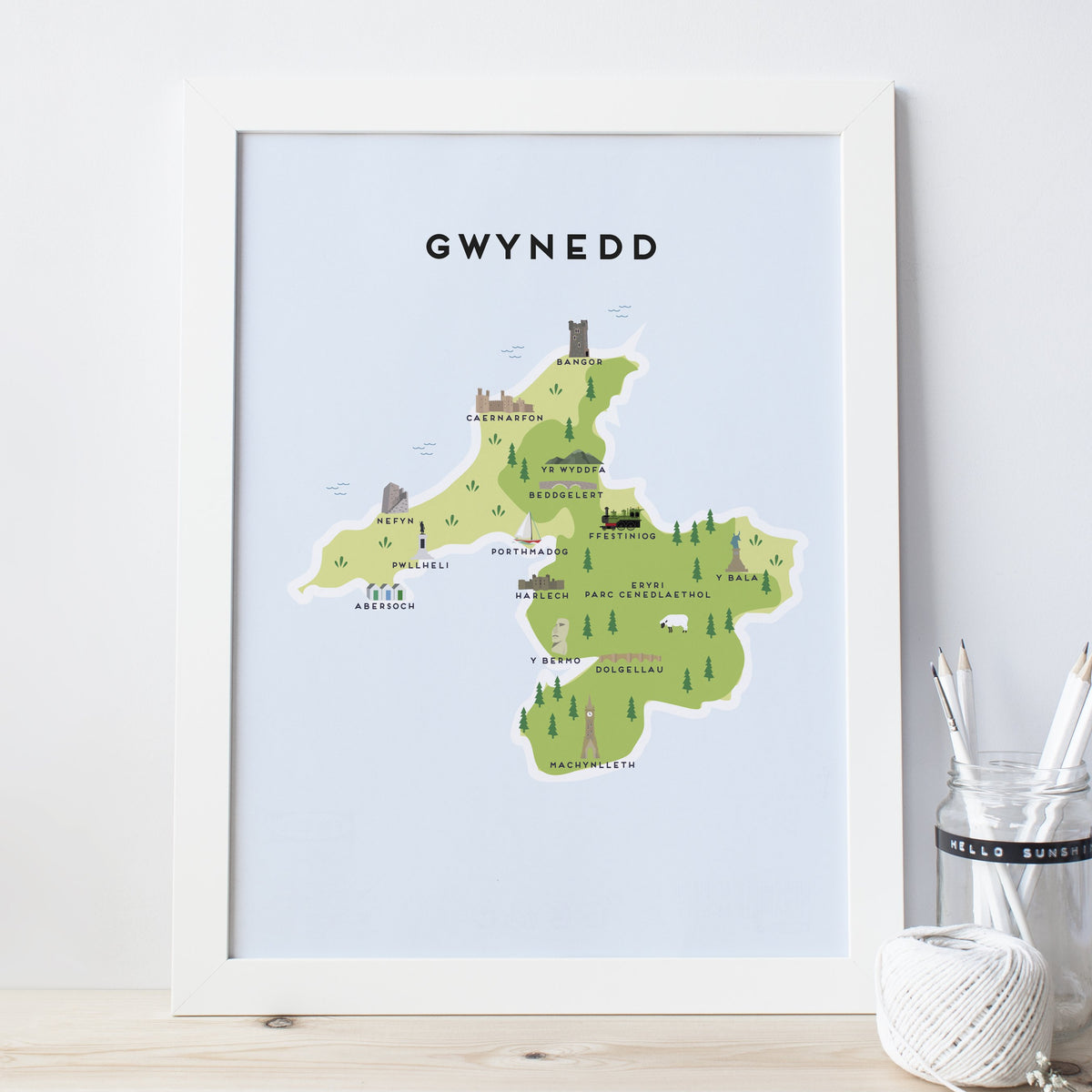 Gwynedd Map – Pepper Pot Studios